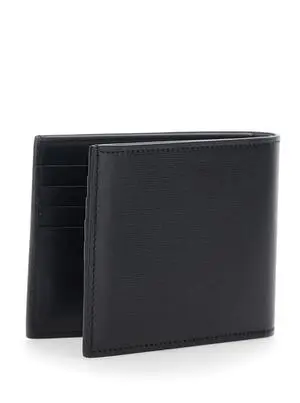Fendi Black Wallet With Logo Plate On The Front In Leather For