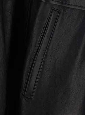 Saint Laurent Black Jacket With Classic Collar And Zip Closure On The Front In Leather For