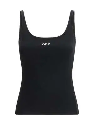 Off-White Off Stamp Rib Tank Top - Black