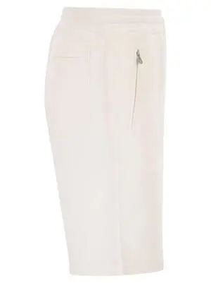 Brunello Cucinelli Techno Cotton Fleece Bermuda Shorts - White
