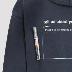 Balenciaga Oversized Cotton Fleece Hoodie - Blue
