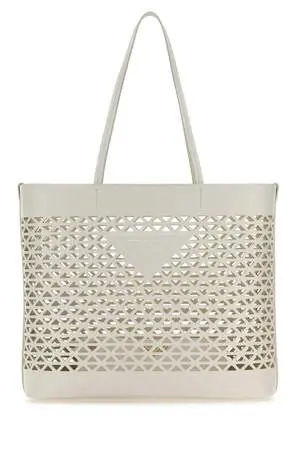 Prada Leather Shopping Bag - White