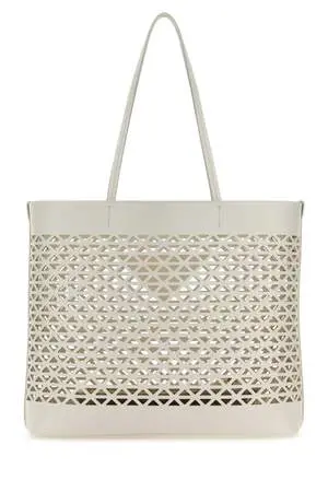 Prada Leather Shopping Bag - White