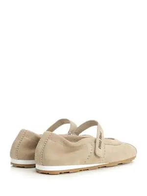 Miu Miu Plume” Suede Ballerinas