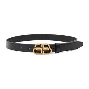 Balenciaga Bb Thin Belt - Black