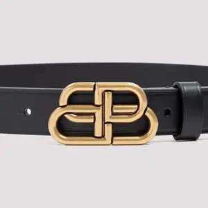 Balenciaga Bb Thin Belt - Black