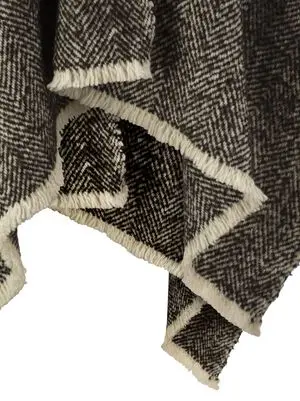 Brunello Cucinelli Herringbone Wool, Cashmere And Alpaca Cape