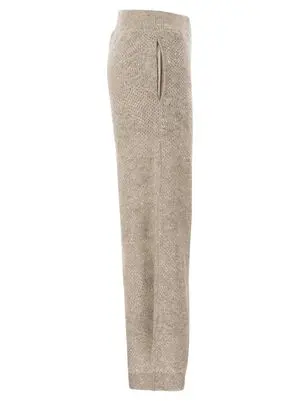 Brunello Cucinelli Open-knit Trousers With Sequins