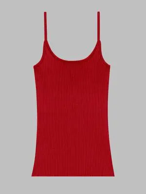 COURREGES Ribbed Knit Tank Top - Red