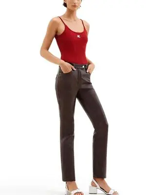 COURREGES Ribbed Knit Tank Top - Red