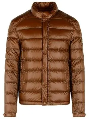 Moncler Selves' Short Polyamide Down Jacket - Brown