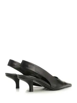 TOTEME Classic Leather Slingbacks - Black