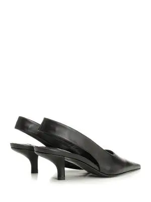 TOTEME Classic Leather Slingbacks - Black