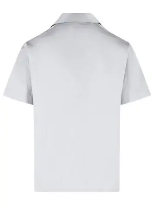 MAISON MARGIELA Cotton Shirt With Grey Bowling Collar - Gray