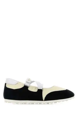 Marni Two-tone Suede And Fabric Ballerinas - Multicolor