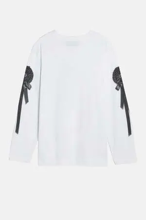 Simone Rocha Ribbon Rosette Print Long Sleeve T-shirt - Multicolor