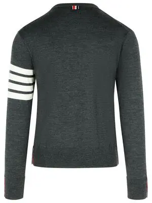 Thom Browne 4-bar' Grey Virgin Wool Sweater