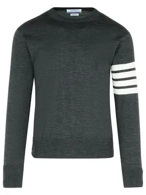 Thom Browne 4-bar' Grey Virgin Wool Sweater - Gray