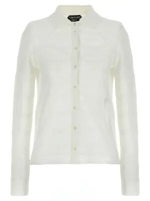 TOM FORD Openwork Cardigan - White