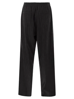 Brunello Cucinelli Pinstriped Flannel Trousers With Sequins