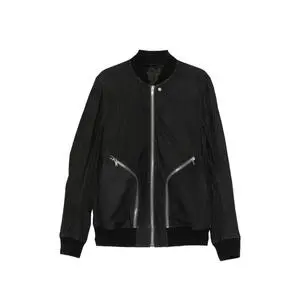 Rick Owens Leather Bomber Jacket - Black