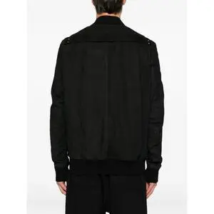Rick Owens Leather Bomber Jacket - Black