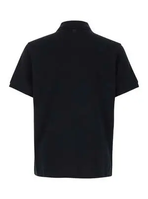 AMI Paris Polo Shirt With Embroidered Adc Logo On The Front In Cotton For - Black