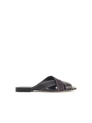 TOD'S Smooth And Suede Sandals Brown