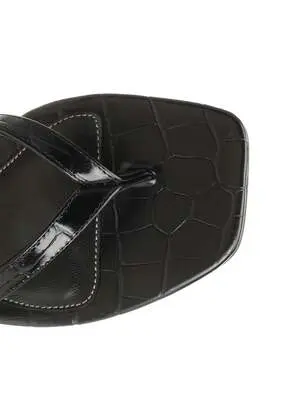 TOTEME Croco-embossed Flip Flops