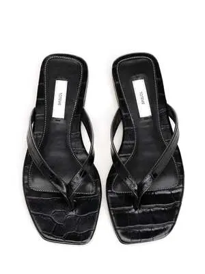 TOTEME Croco-embossed Flip Flops