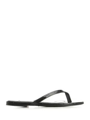 TOTEME Croco-embossed Flip Flops - Black