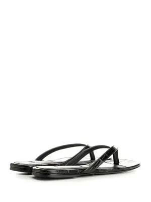 TOTEME Croco-embossed Flip Flops - Black