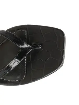 TOTEME Croco-embossed Flip Flops - Black