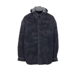 Balenciaga Denim Shirt Parka - Black