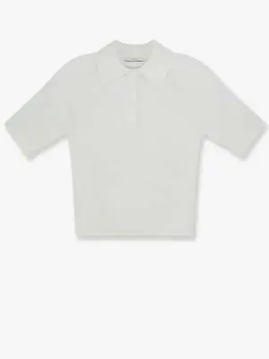 Givenchy Cropped Cotton And Silk Polo Shirt - Cream