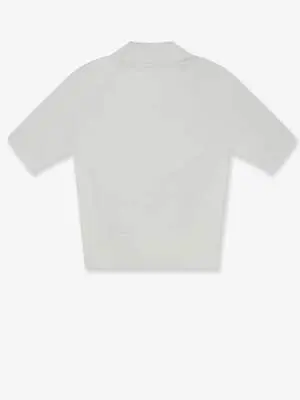 Givenchy Cropped Cotton And Silk Polo Shirt - Cream