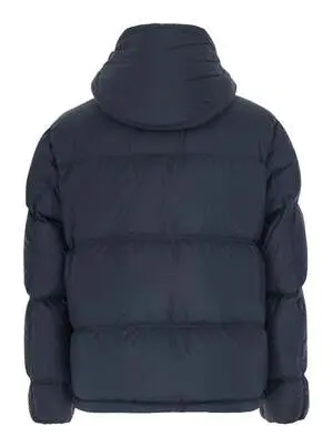 Stone Island Blue Down Jacket With Removable Hood And Logo Patch On The Sleeve In Tech Fabric For - Multicolor