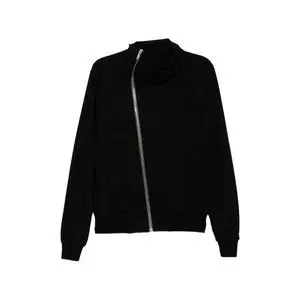 Rick Owens Cotton Asymmetrical Zip-up Jacket - Black