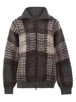 Brunello Cucinelli Jacquard Knit Sequined Bomber Cardigan - Multicolor