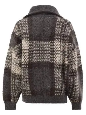 Brunello Cucinelli Jacquard Knit Sequined Bomber Cardigan - Multicolor