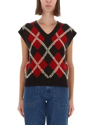 Guest In Residence Argyle Vest - Multicolor