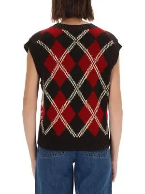 Guest In Residence Argyle Vest - Multicolor