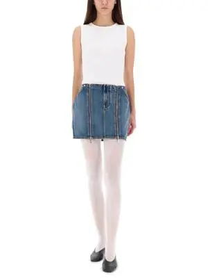 JEAN PAUL GAULTIER Miniskirt With Double Zipper - Blue
