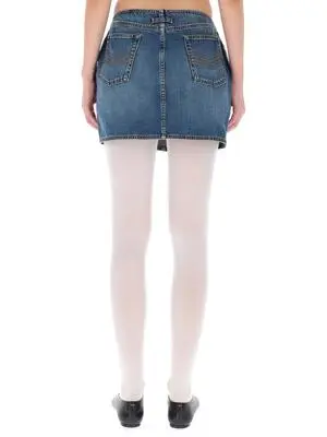 JEAN PAUL GAULTIER Miniskirt With Double Zipper - Blue