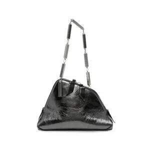 Attico Metallic Leather Tote Bag - Gray