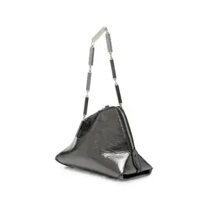 Attico Metallic Leather Tote Bag - Gray