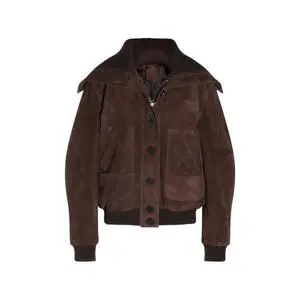Attico Suede Bomber Jacket - Brown