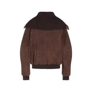 Attico Suede Bomber Jacket - Brown
