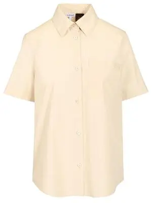 Loewe Short-sleeved Cotton Shirt - Cream