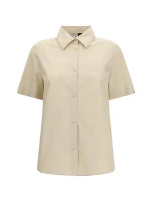 Loewe Short-sleeved Cotton Shirt - Cream